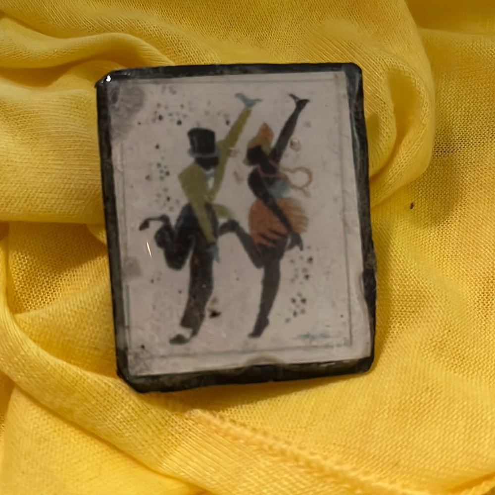 Afro-American/Black Couple Dancing Pin/Pendant/Brooch - Gem